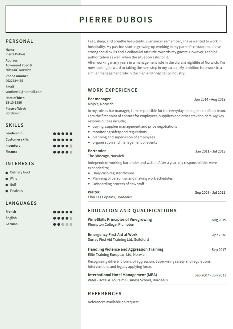 Comment crire Un CV En Anglais Nos Conseils Modeles Exemples Pour 